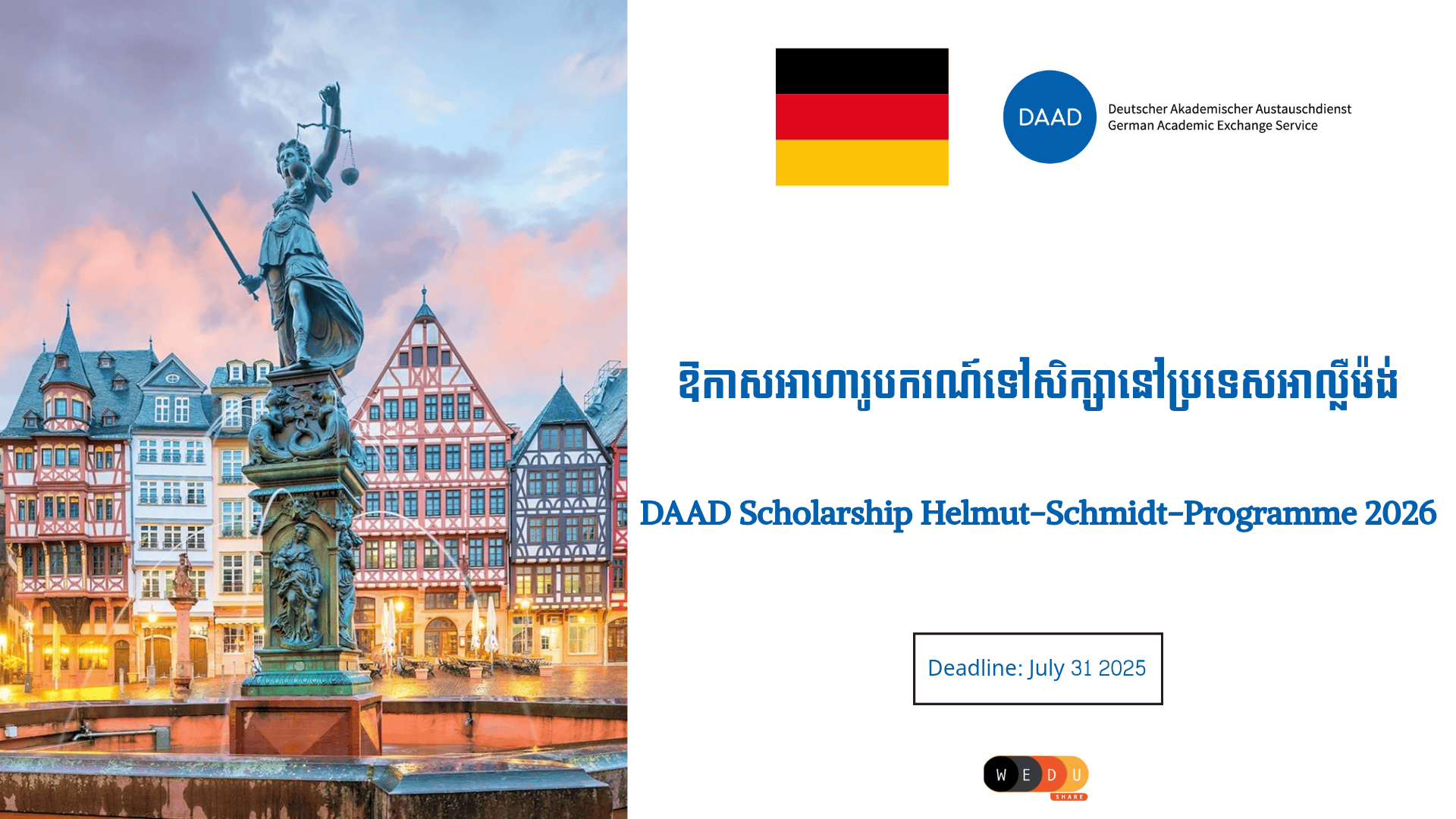 DAAD Helmut Schmidt Programme 2025 in Germany | WEduShare