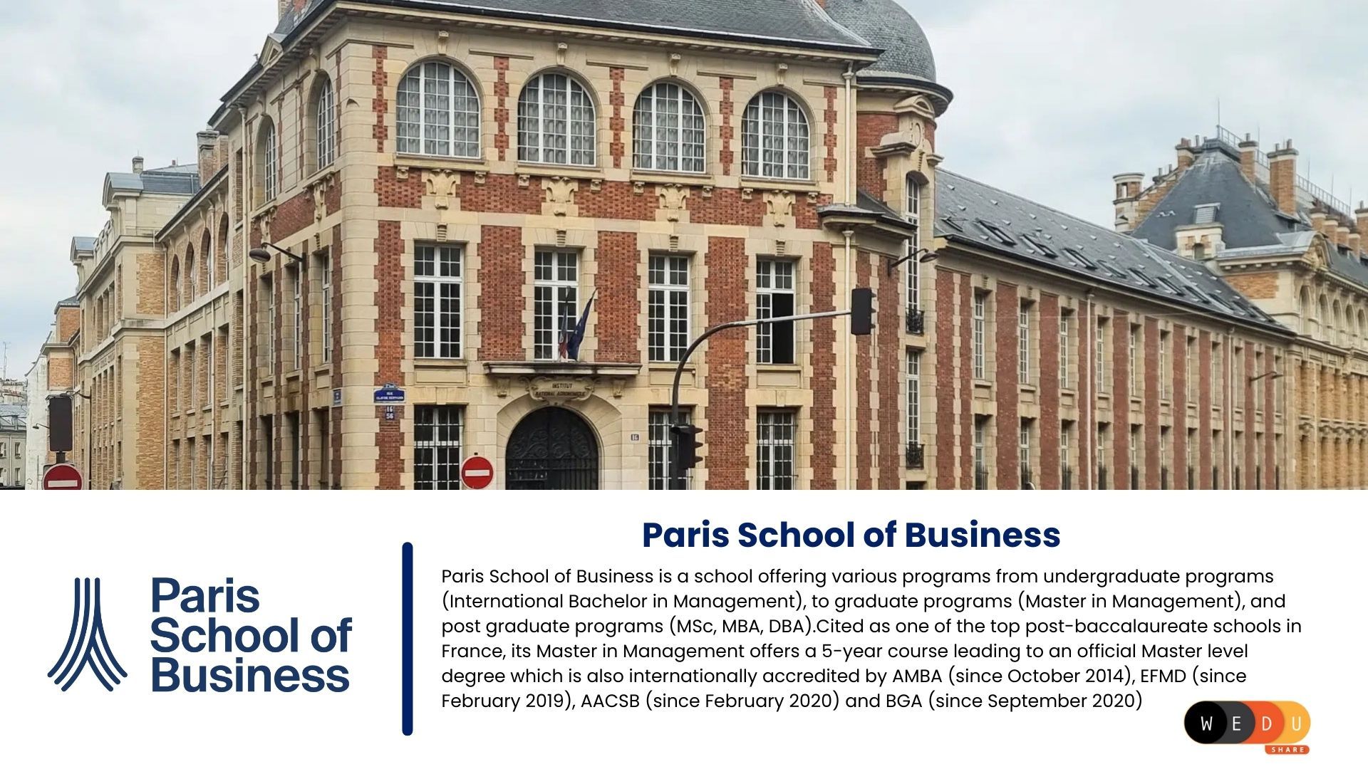 Paris School of Business | WEduShare