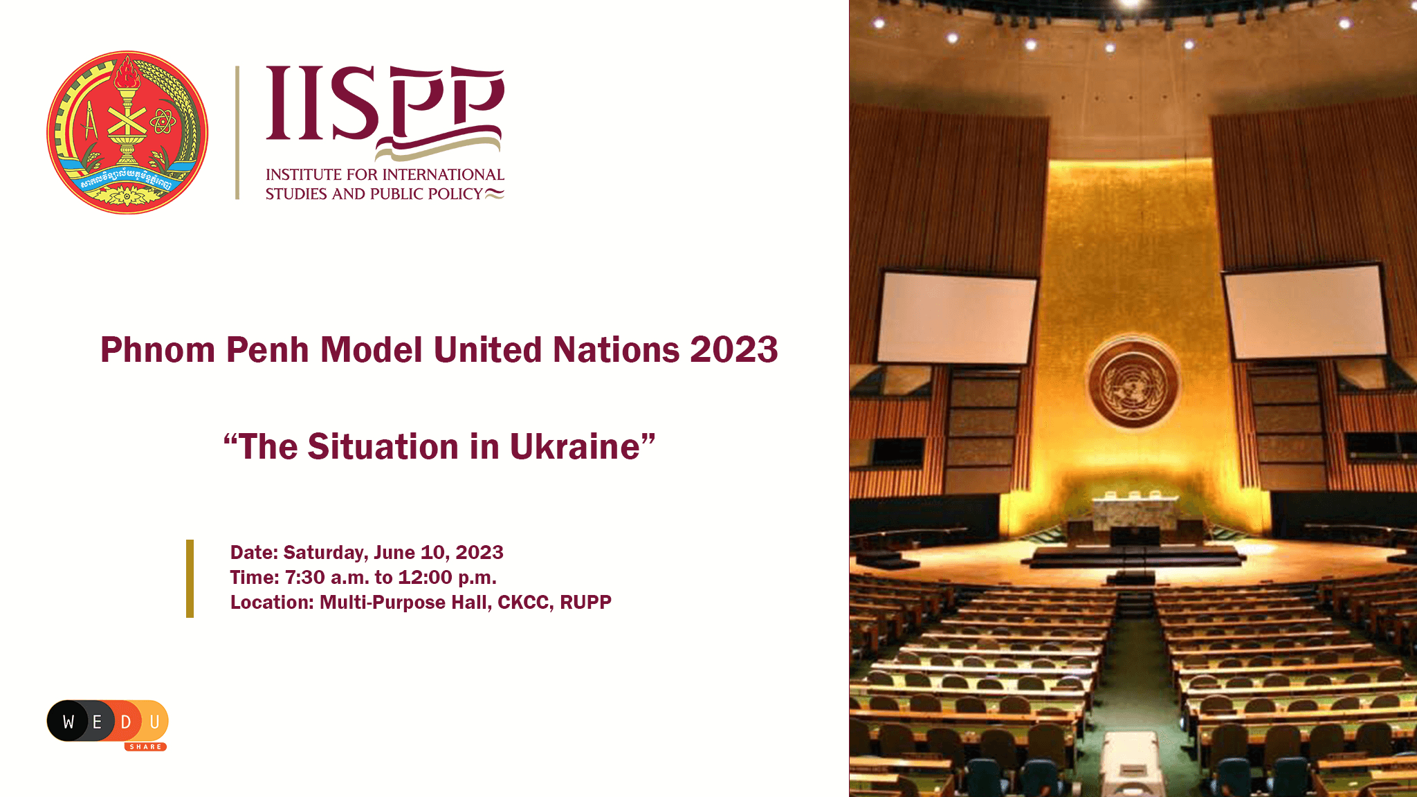 Phnom Penh Model United Nations 2023 - The Situation in Ukraine | WEduShare